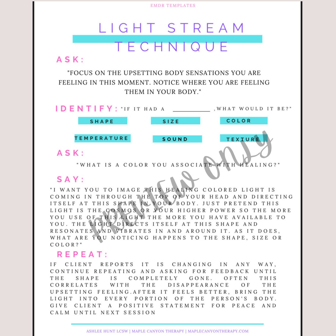 EMDR Scripts for Therapists Grounding Exercises RETRO - Etsy UK