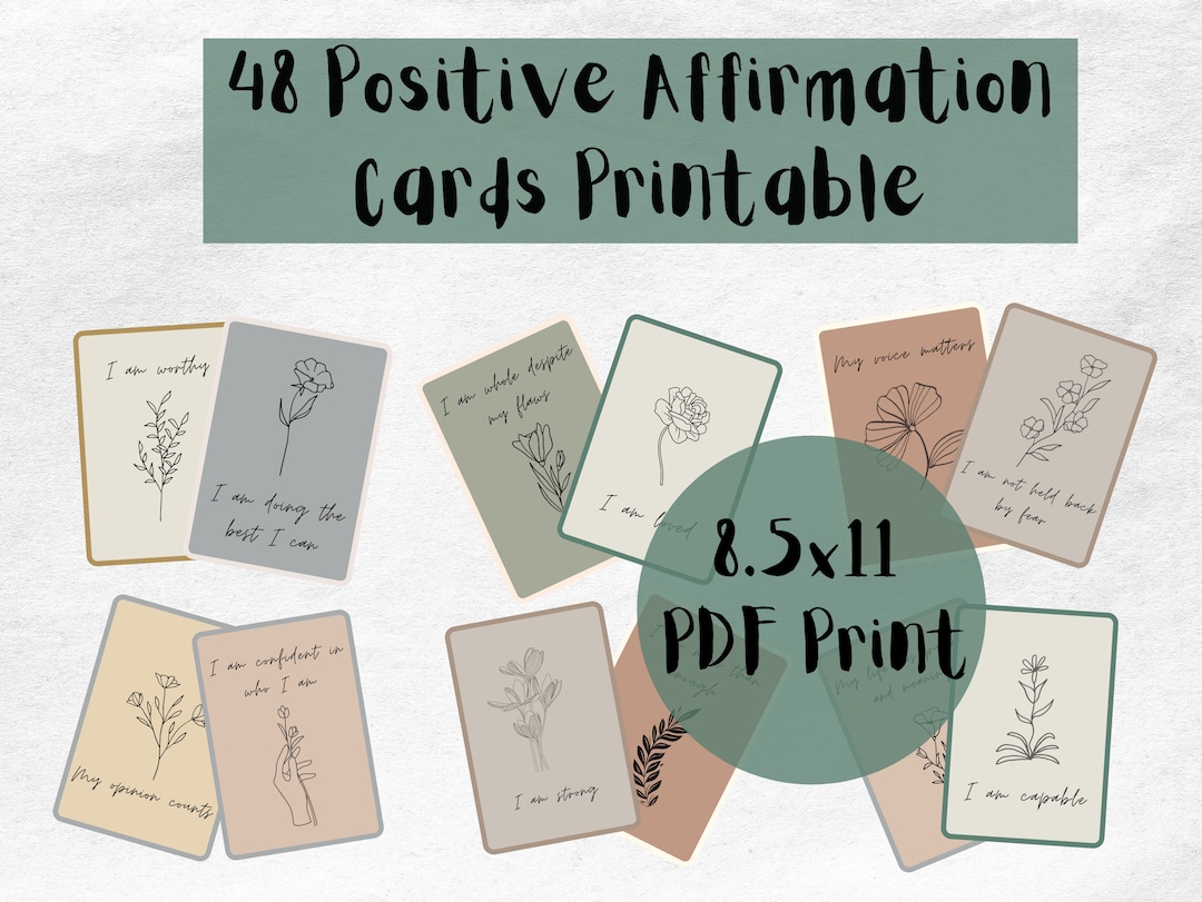 Positive Affirmation Cards | Therapy | Therapy Handout | Counseling ...