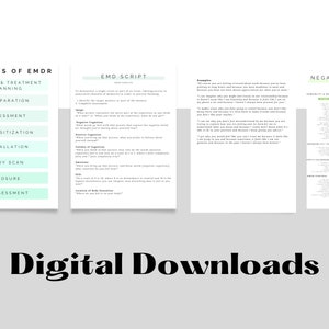EMD Script Bundle | Phases of EMDR | Negative and Positive Cognitions ...