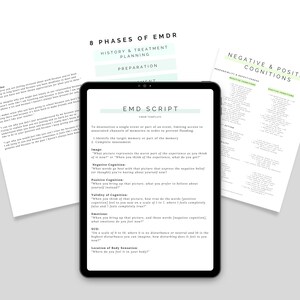 EMD Script Bundle | Phases of EMDR | Negative and Positive Cognitions ...
