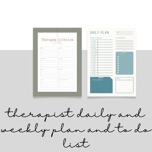 Therapist Daily and Weekly Plan/to Do List Set| to Do List | Agenda ...