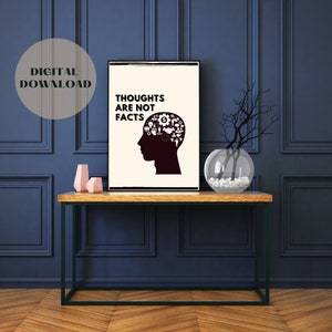 Thoughts Are Not Facts | Mental Health Poster | Therapist Office Decor ...