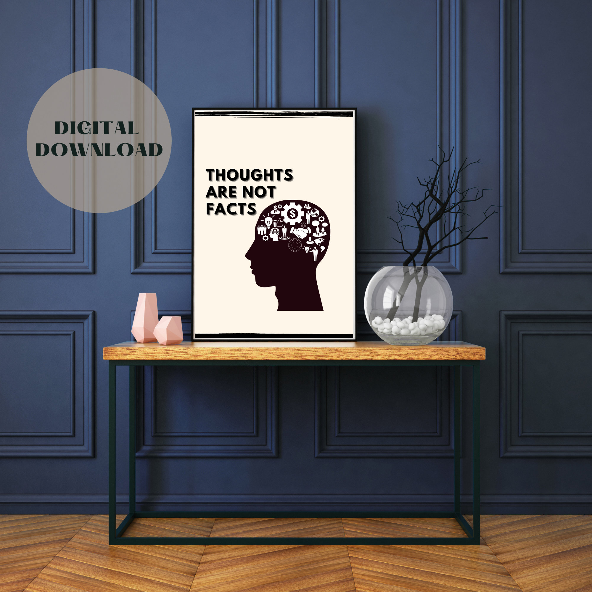Thoughts Are Not Facts Mental Health Poster Therapist Office Decor ...