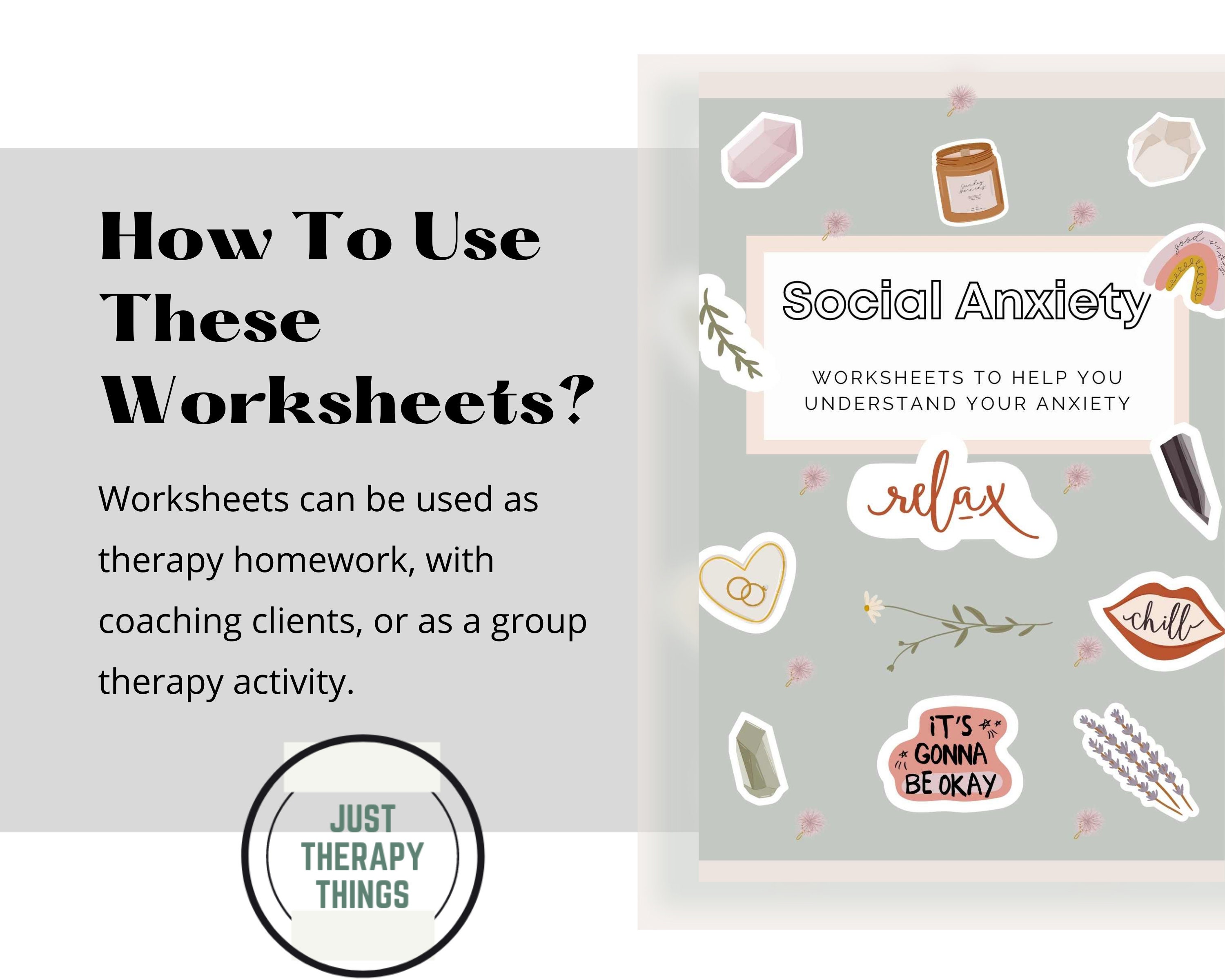 Social Anxiety Worksheets CBT Worksheets for Anxiety - Etsy