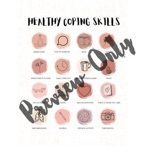 Healthy Coping Skills | Therapy Poster | Therapy Handout | Therapy ...