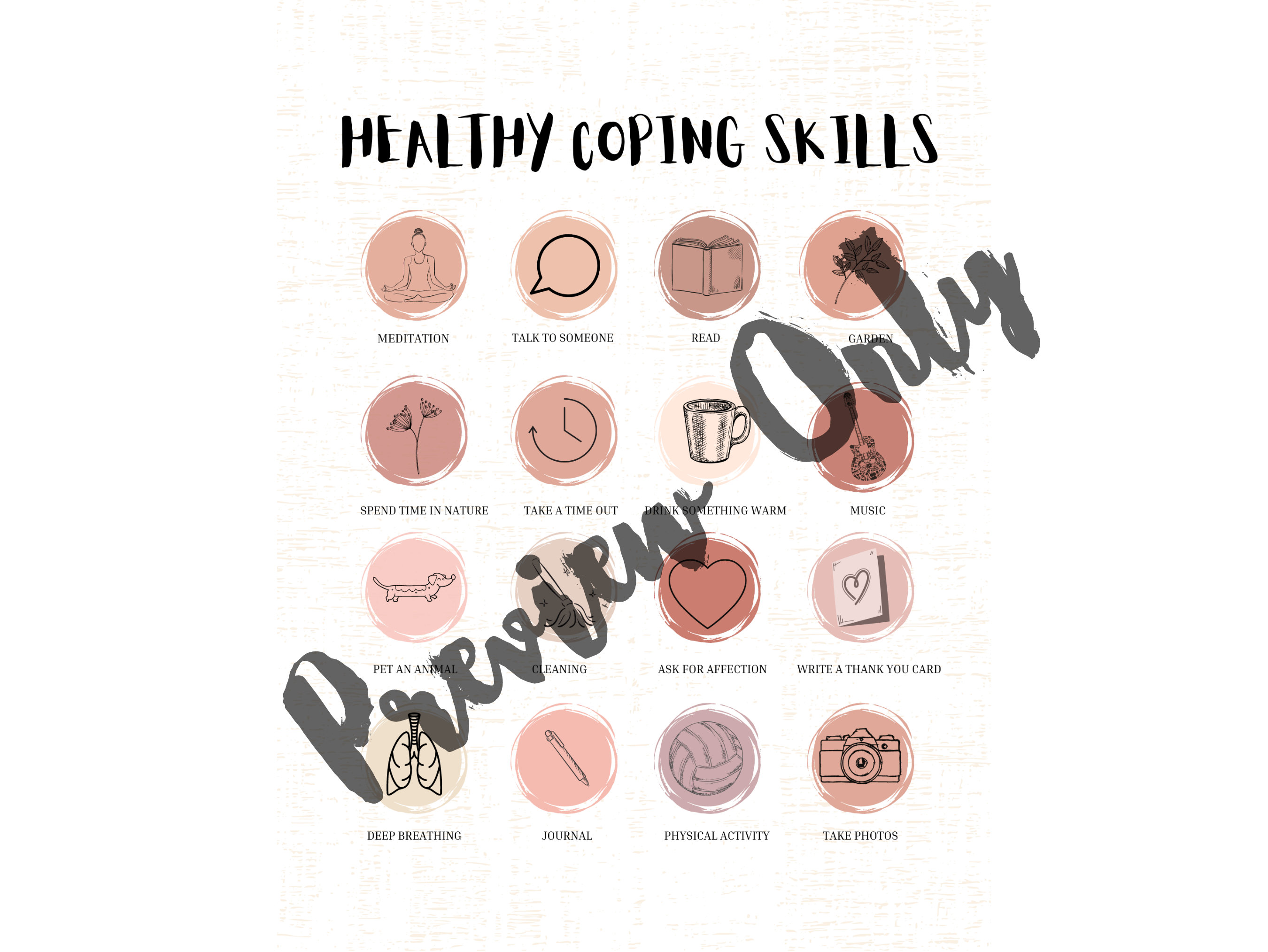 Healthy Coping Skills Therapy Poster Therapy Handout - Etsy