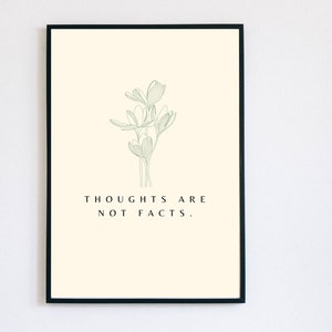 Thoughts Are Not Facts | Mental Health Poster | Therapist Office Decor ...