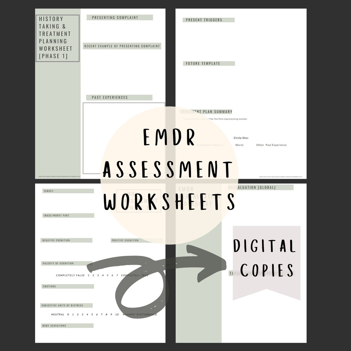 EMDR Reprocessing Worksheets and Assessment for EMDR Therapy | Etsy