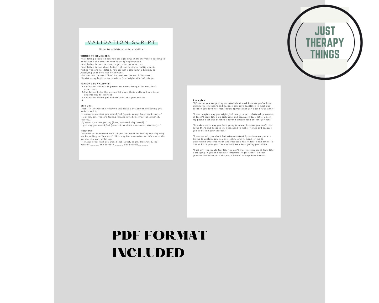 Validation of Emotions Script for Parents, Partners, and Therapists ...