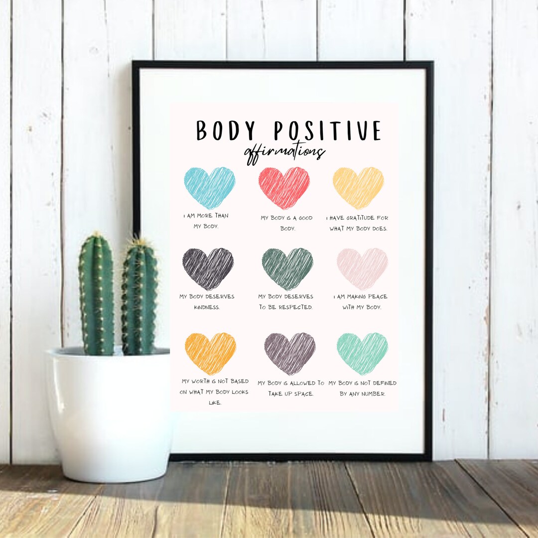 Body Positive Affirmations Wall Art | Positive Affirmation Digital ...