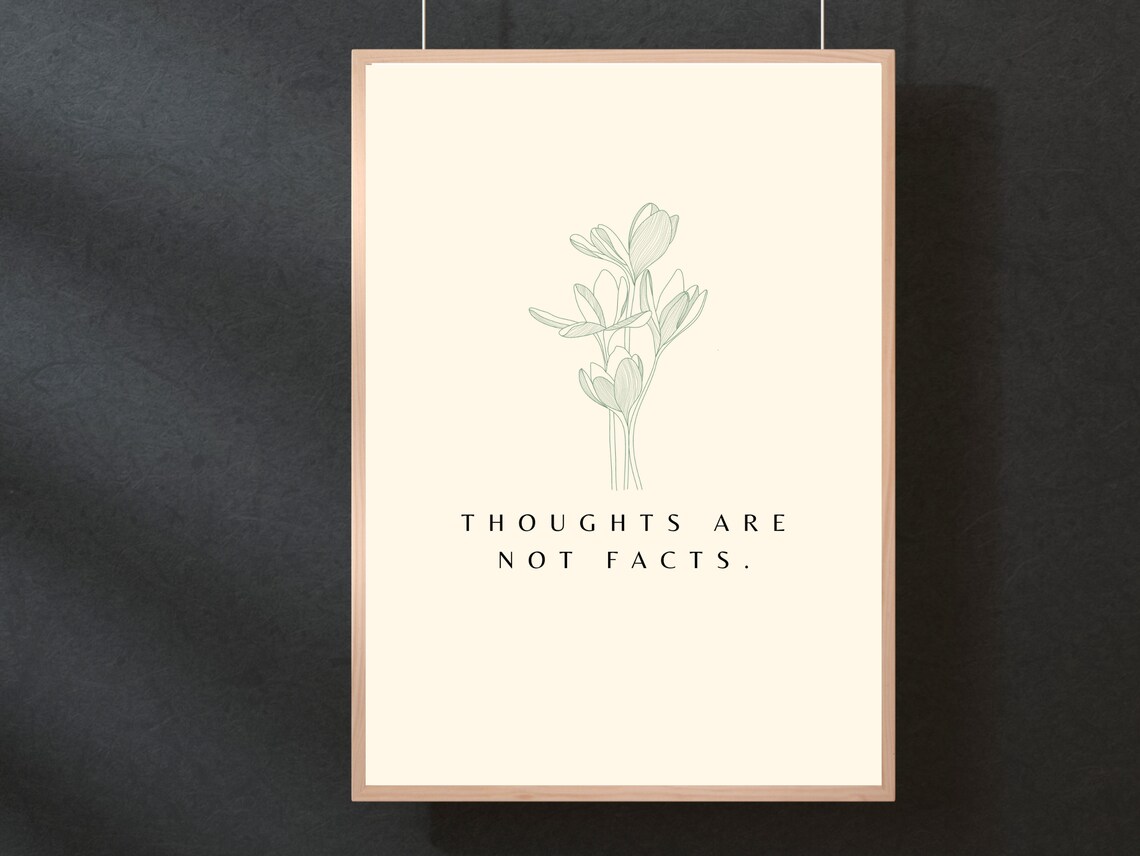 Thoughts Are Not Facts Mental Health Poster Therapist | Etsy