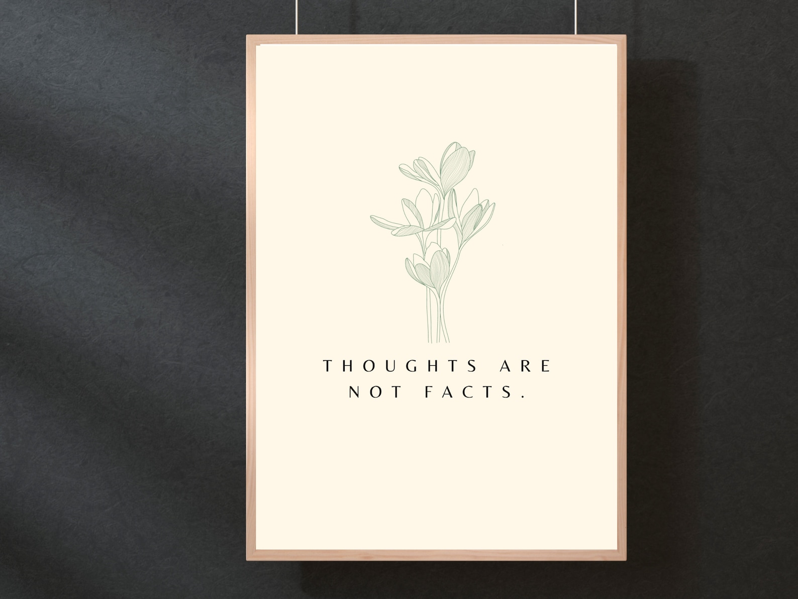 Thoughts Are Not Facts | Mental Health Poster | Therapist Office Decor ...
