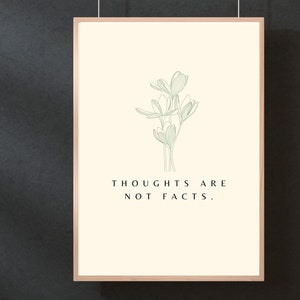 Thoughts Are Not Facts | Mental Health Poster | Therapist Office Decor ...
