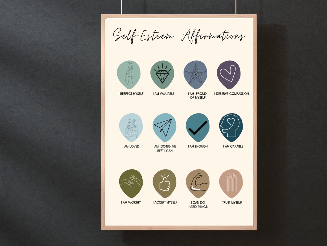 Affirmations for Self Love PDF | Counseling | Mental Health Poster ...