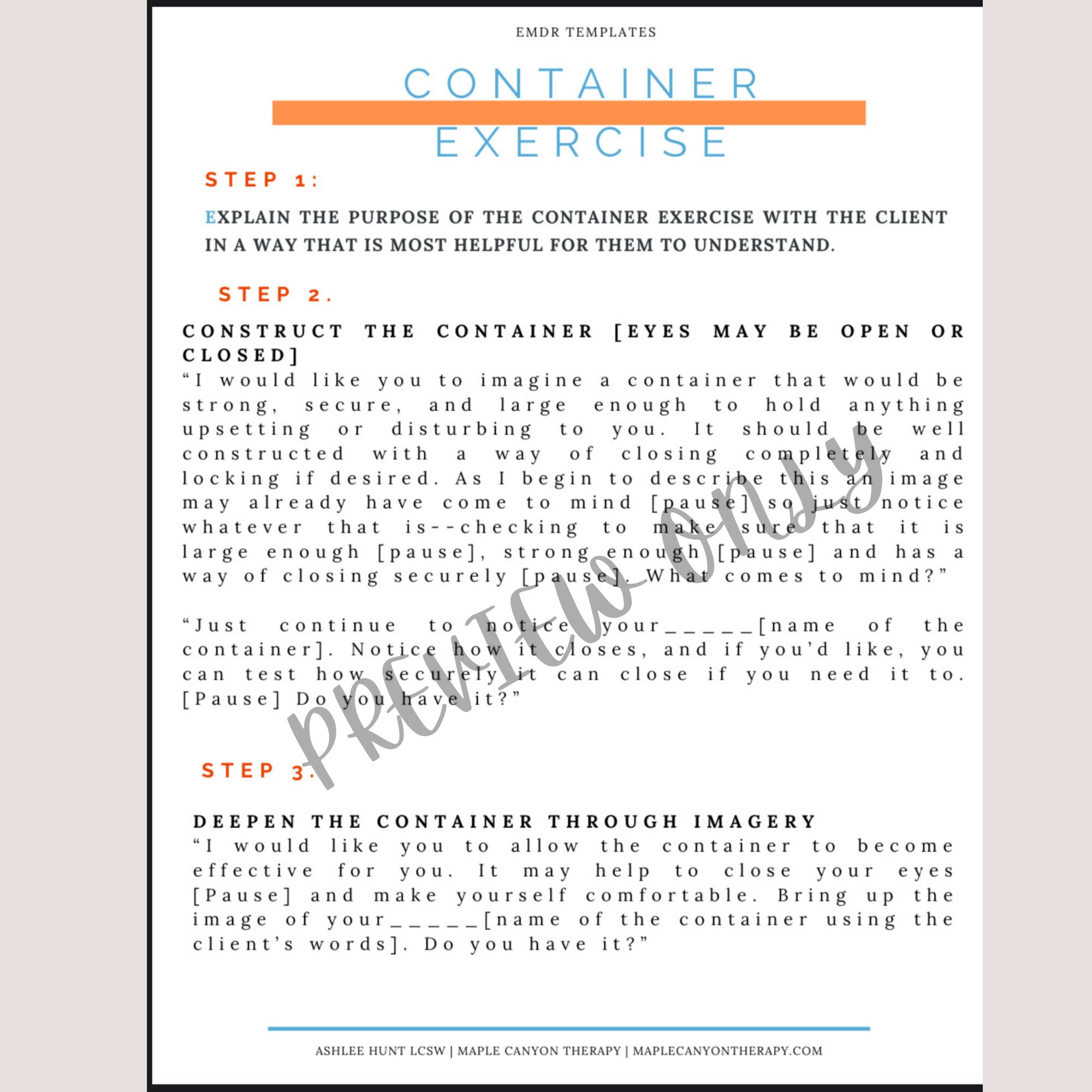 EMDR Scripts for Therapists Grounding Exercises RETRO - Etsy