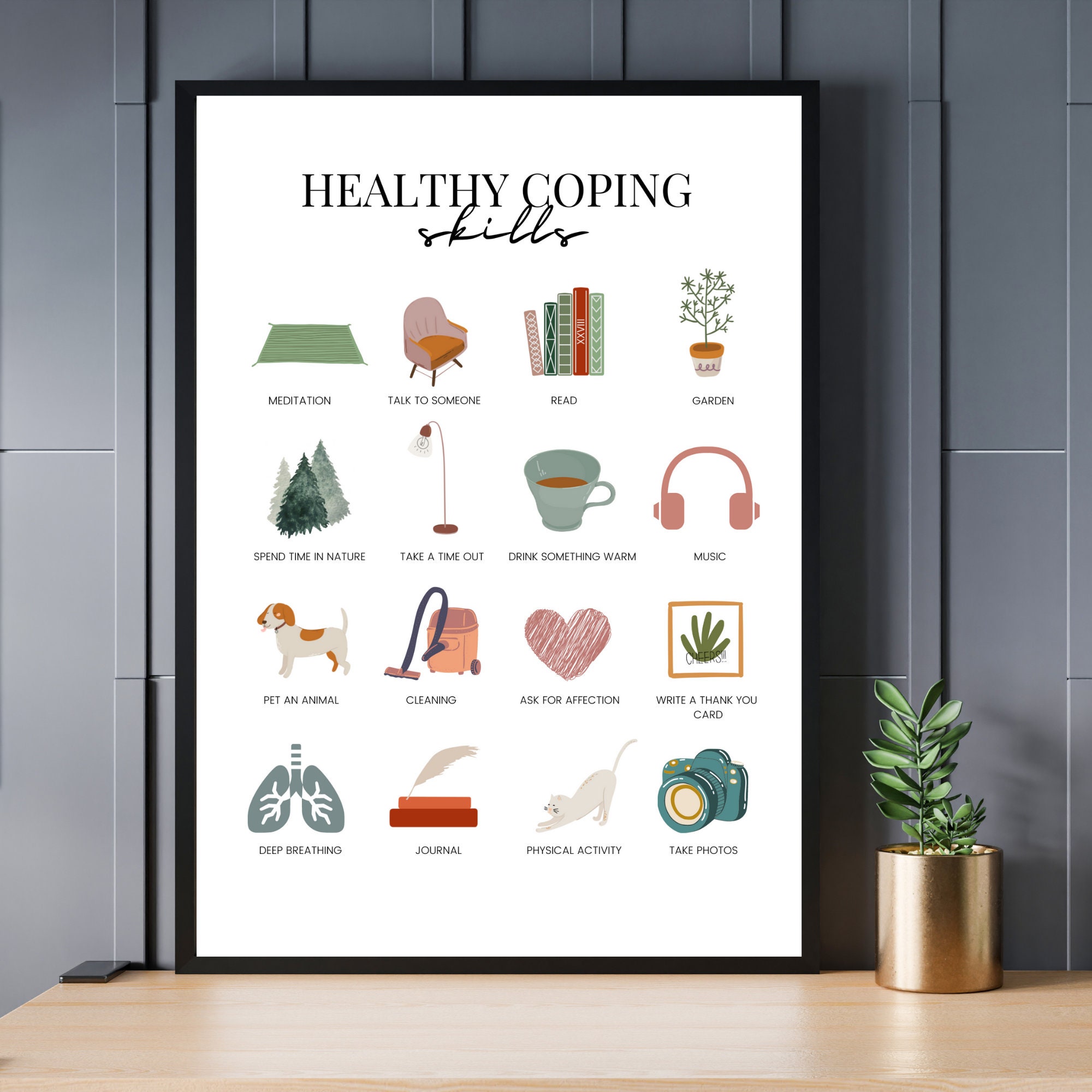 Coping Skills Poster Therapy Handout Therapy Worksheet - Etsy