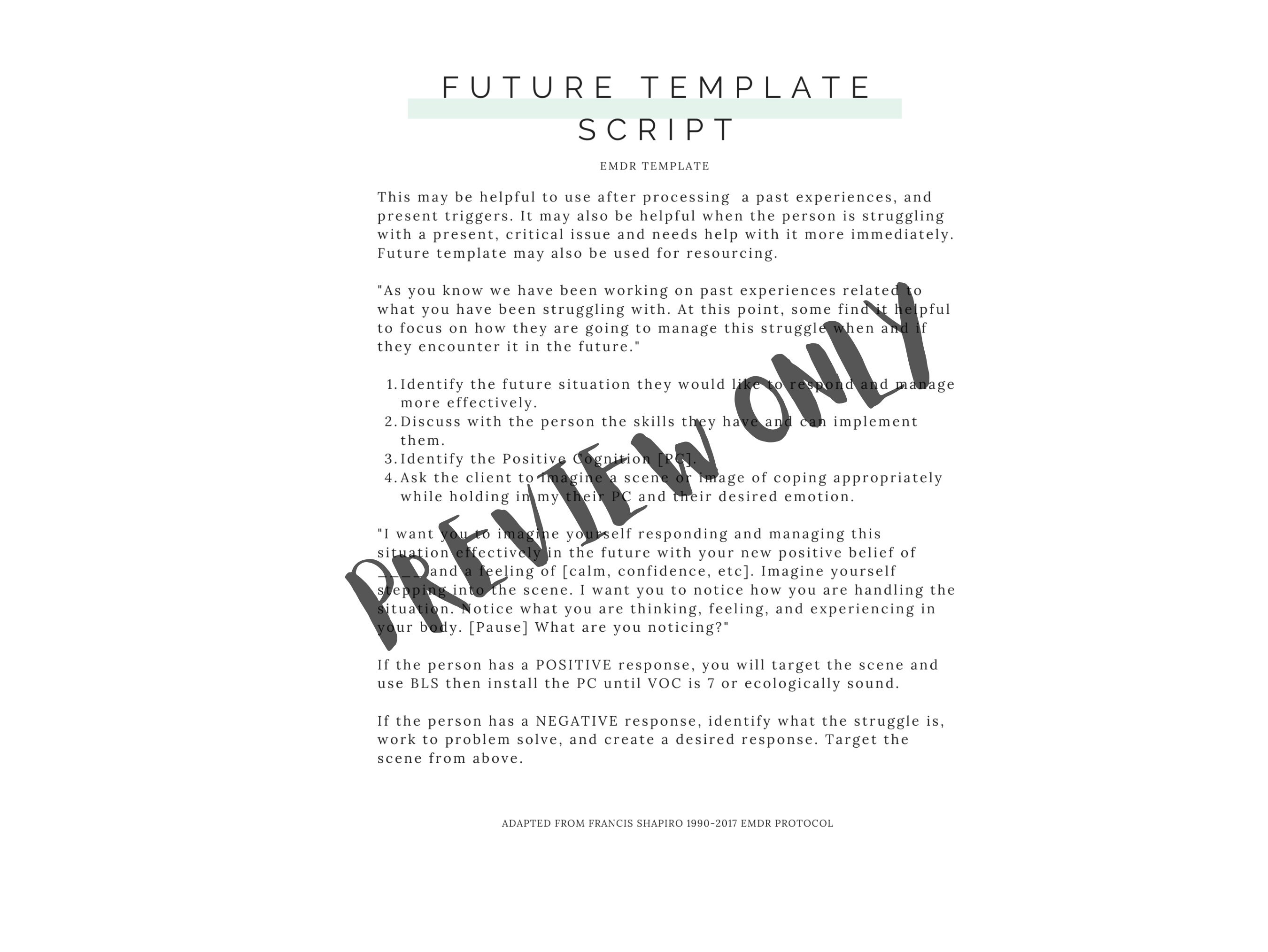 EMDR Future Template And Resourcing Script EMDR Therapy Etsy UK