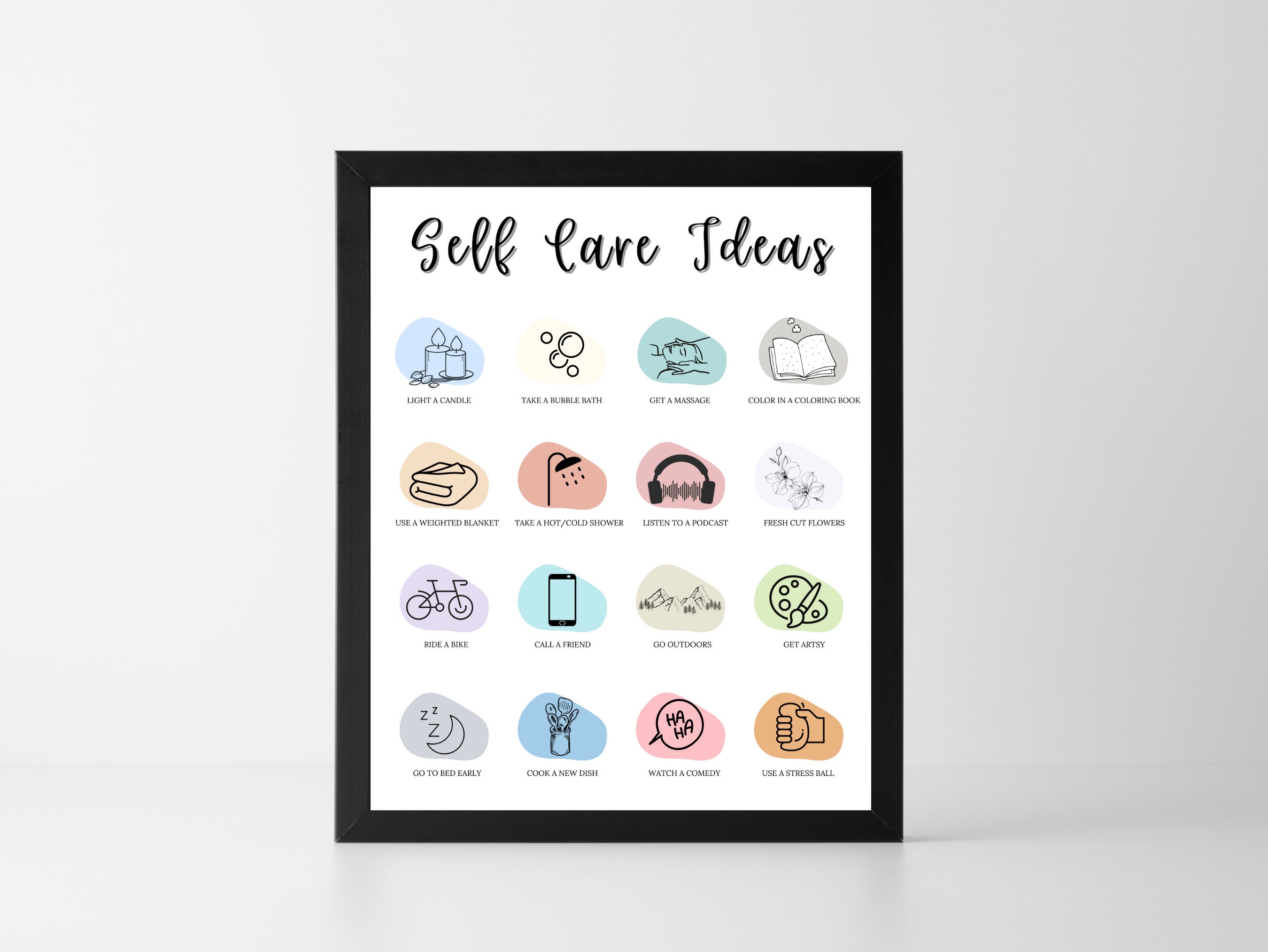 Self Care Plan Print Self-care Tips Counseling Poster Therapy Worksheet ...