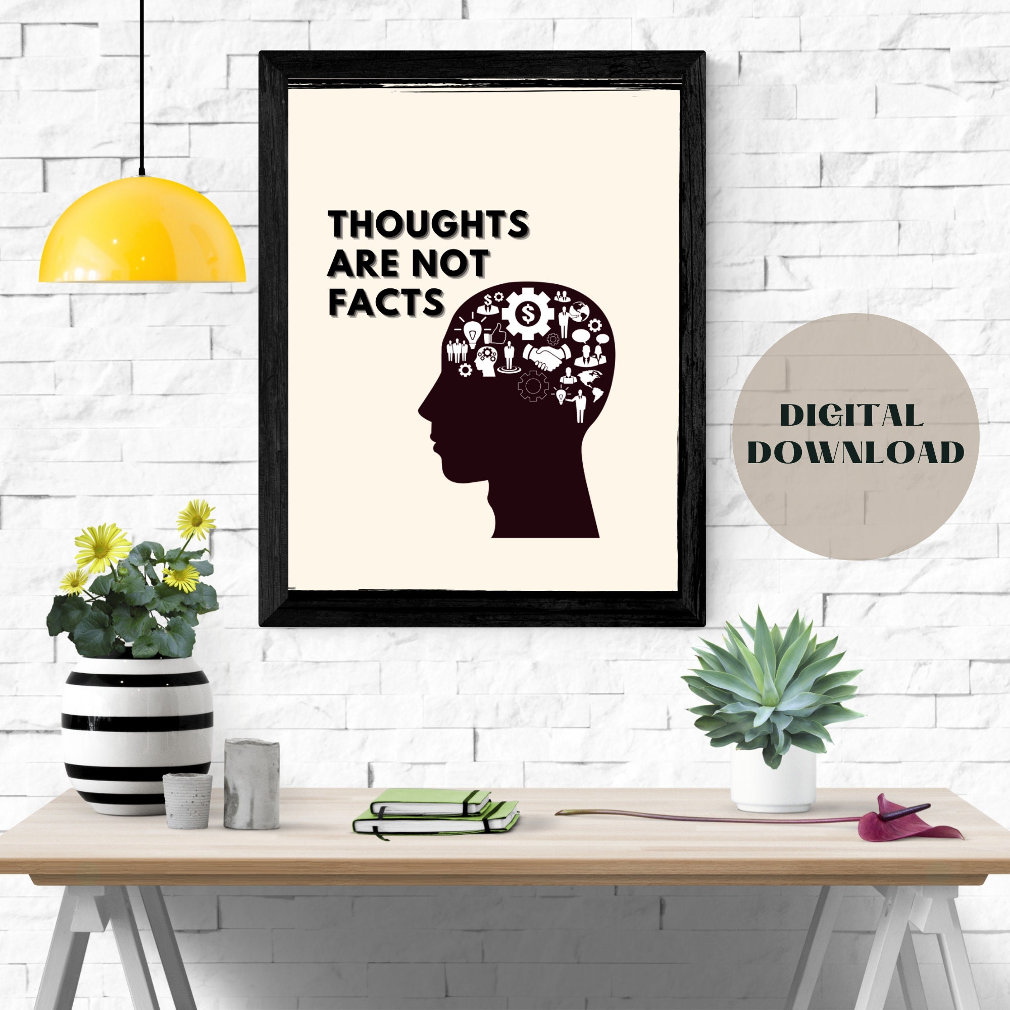 Thoughts Are Not Facts Mental Health Poster Therapist Office Decor ...