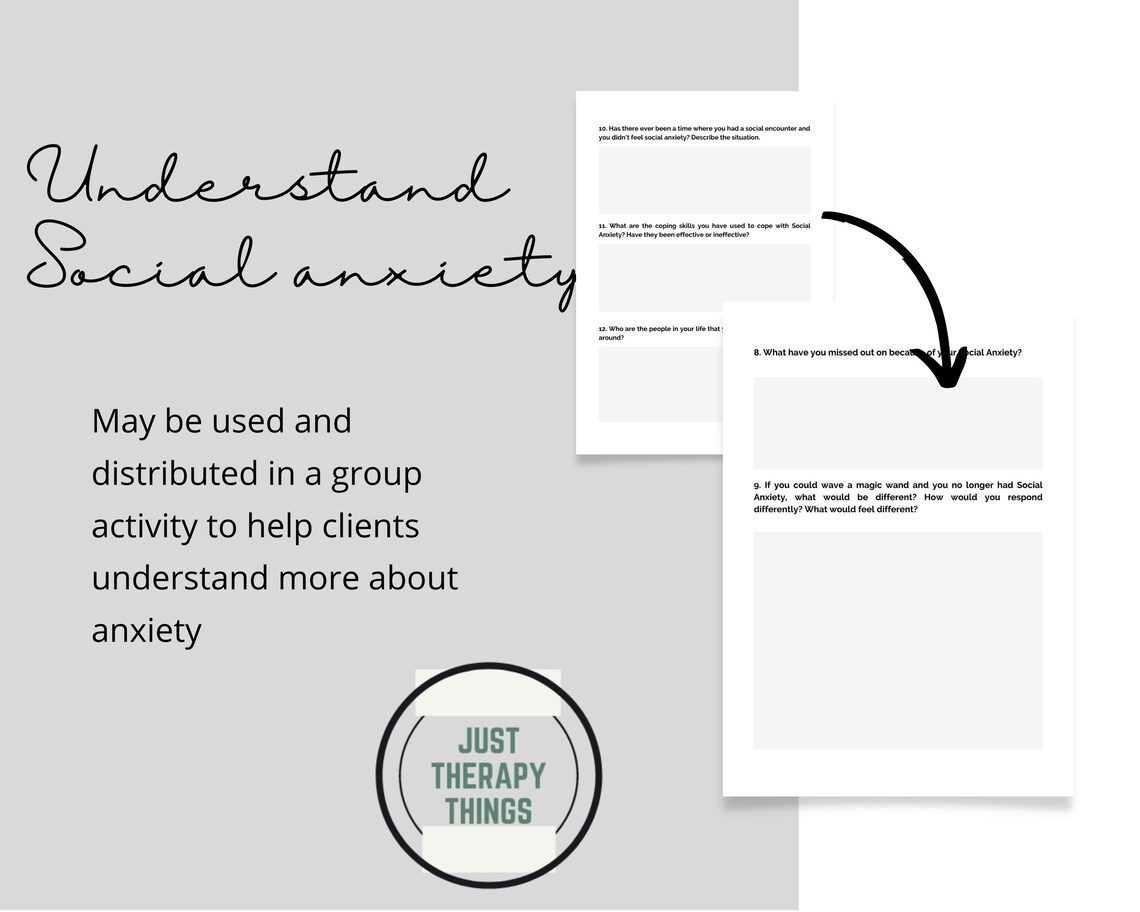 Social Anxiety Worksheets | CBT Worksheets for Anxiety | Anxiety ...