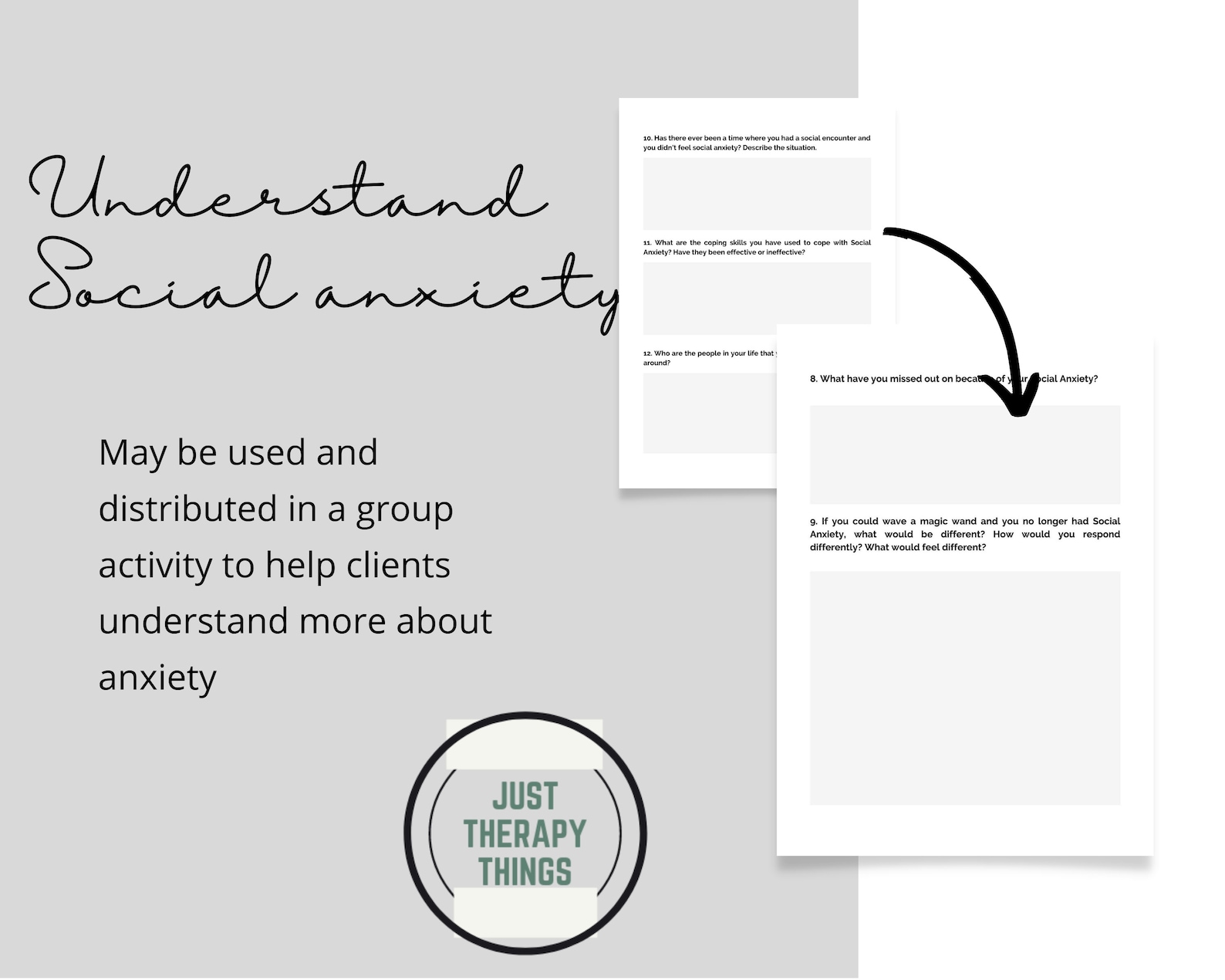 Social Anxiety Worksheets CBT Worksheets for Anxiety - Etsy