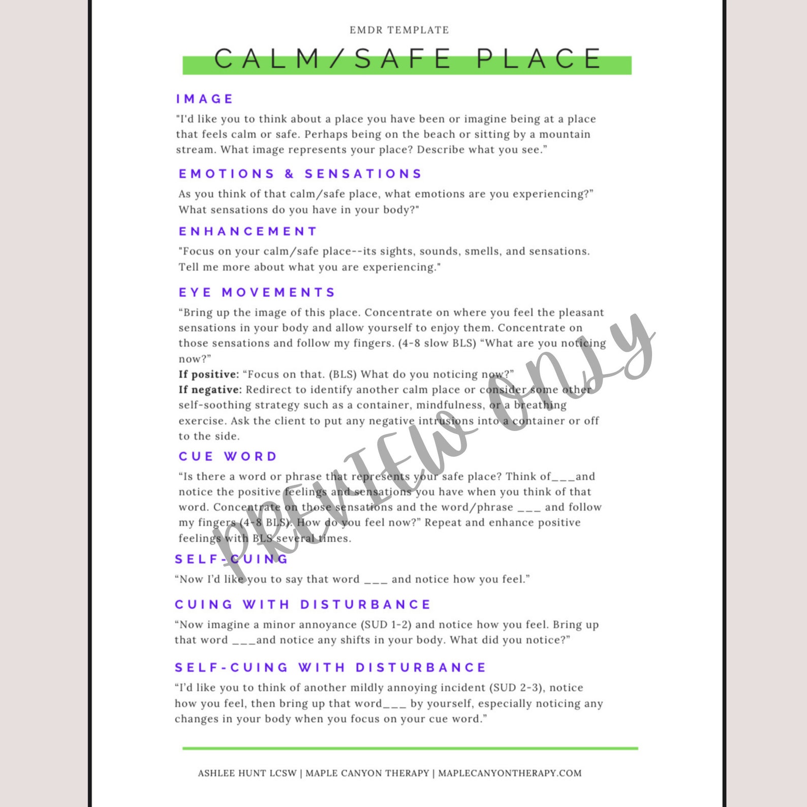 EMDR Scripts for Therapists Grounding Exercises RETRO - Etsy UK