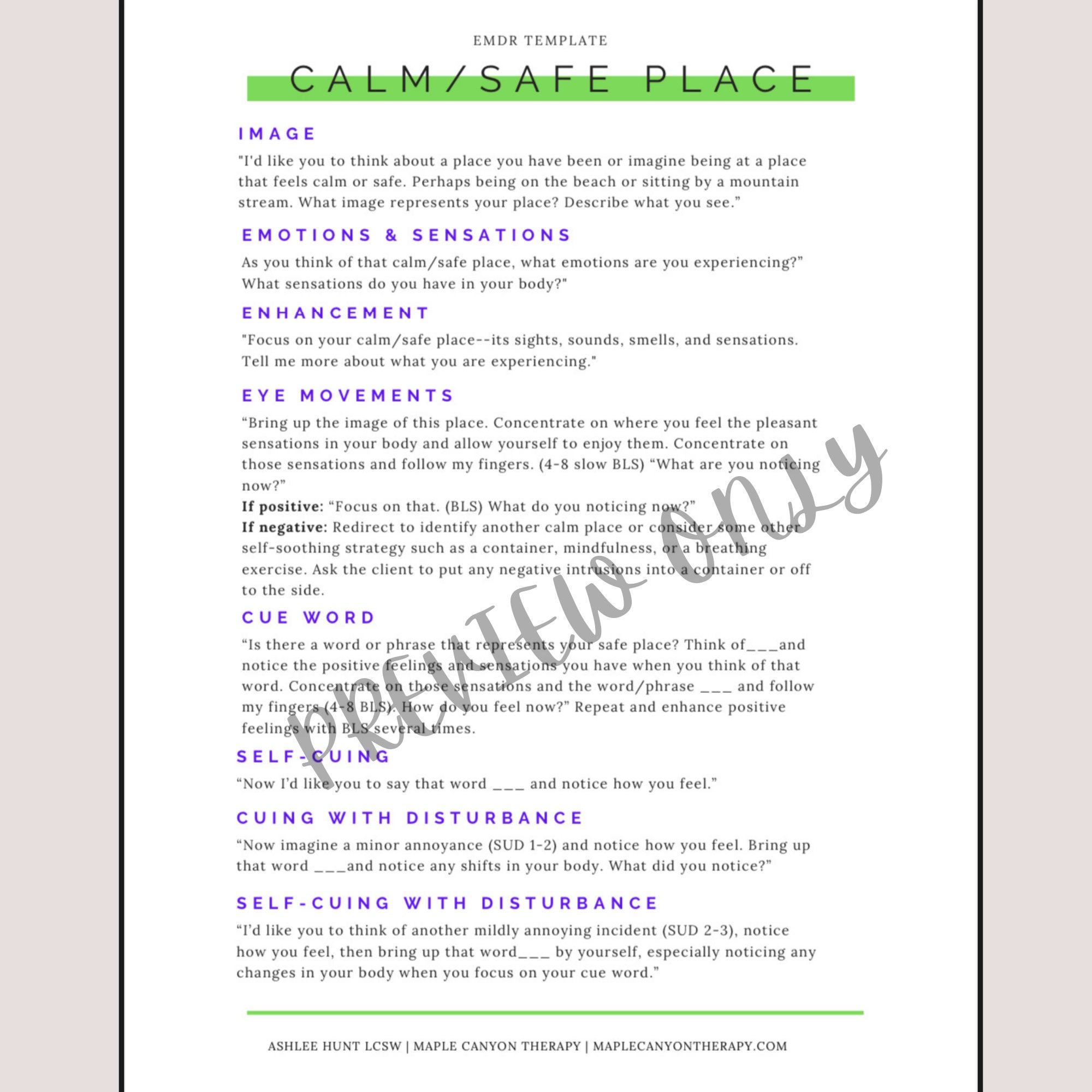 EMDR Scripts for Therapists Grounding Exercises RETRO - Etsy UK