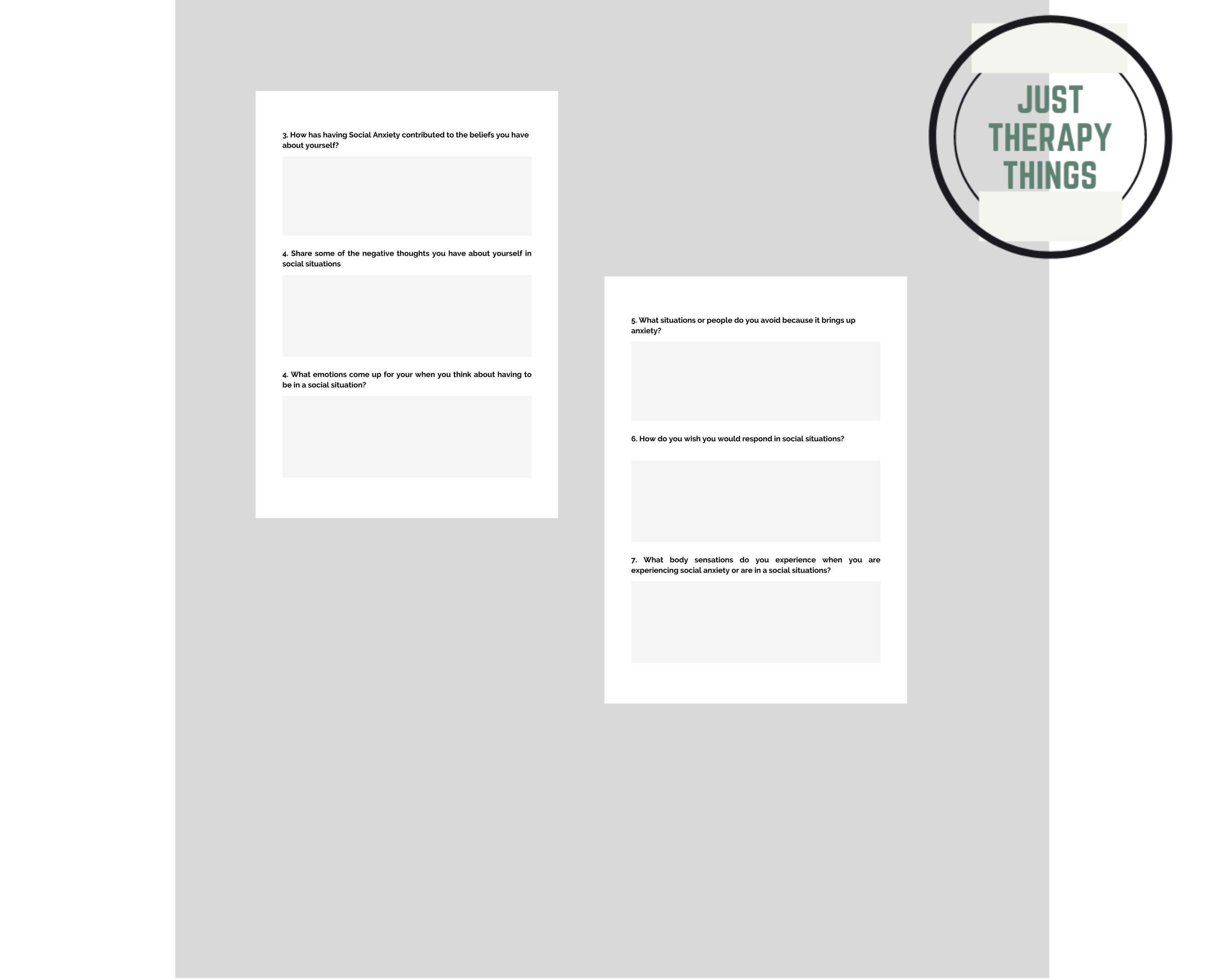 Social Anxiety Worksheets CBT Worksheets for Anxiety - Etsy
