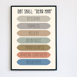 DBT Skill DEAR MAN Poster | Dbt Therapy | Therapy Handout | Therapy ...