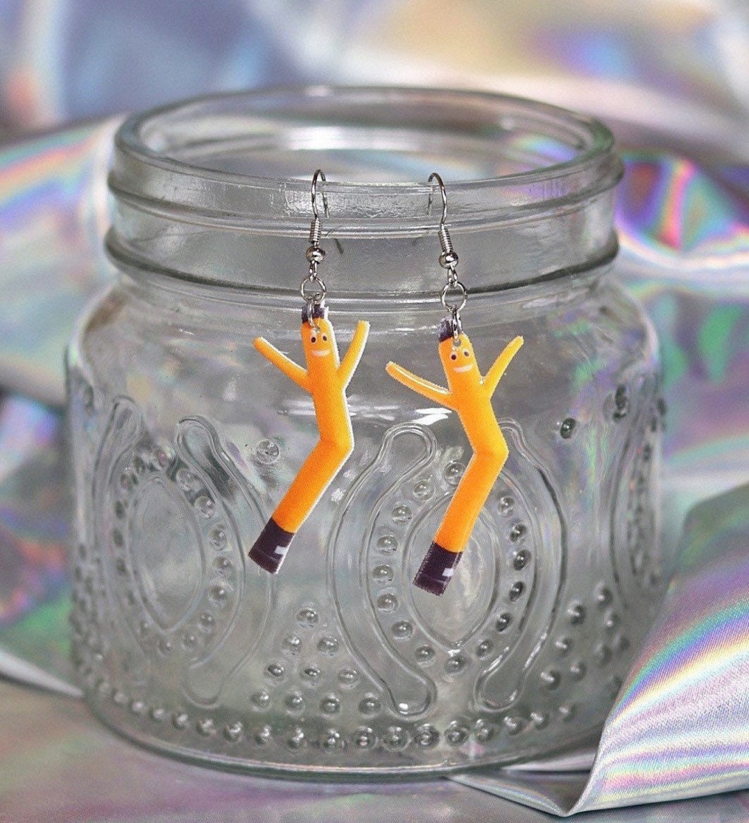 Weird Earrings/inflatable Dancing Man Earrings/y2k Jewelry/air Dancer ...