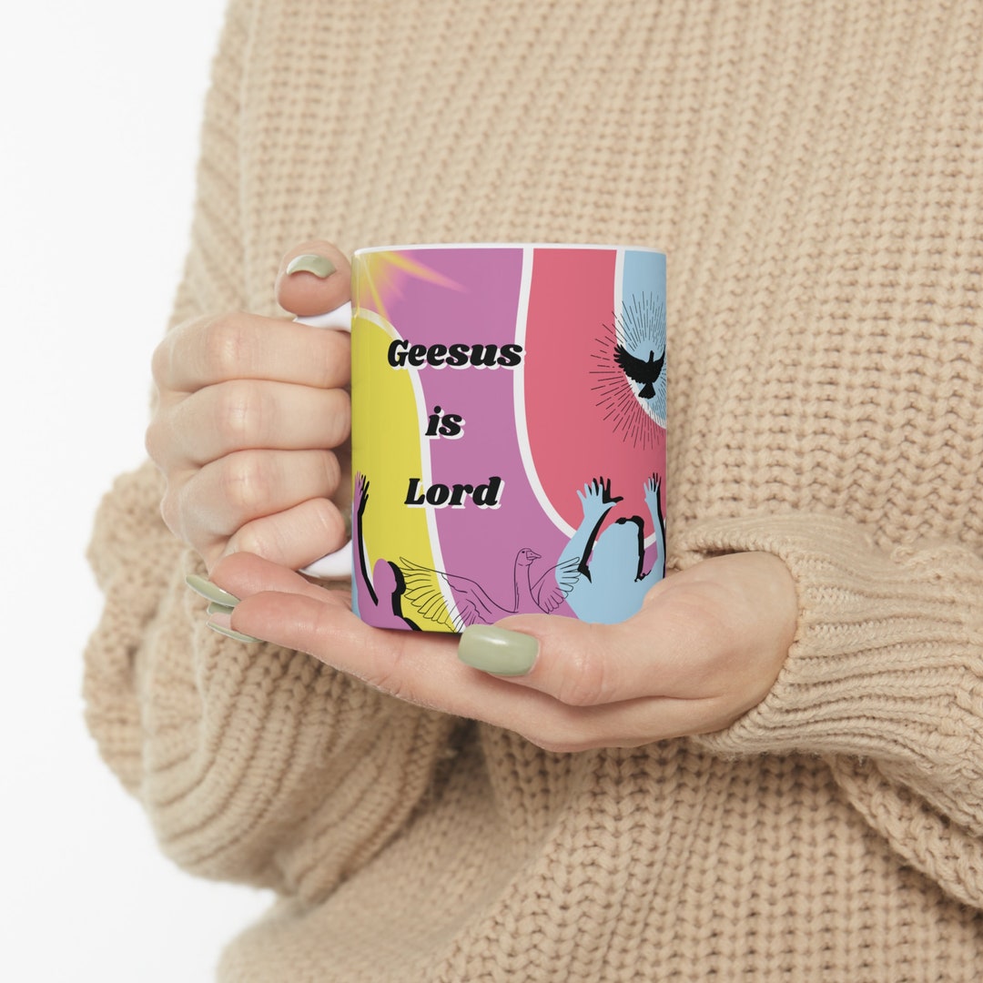 Geesus is Lord Coffee Mug, Goose Jesus Christ Tea Mug, Weird Coffee Mug ...