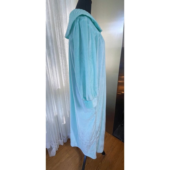Vintage 60s robe, sea foam teal blue velvet robe, hou… - Gem