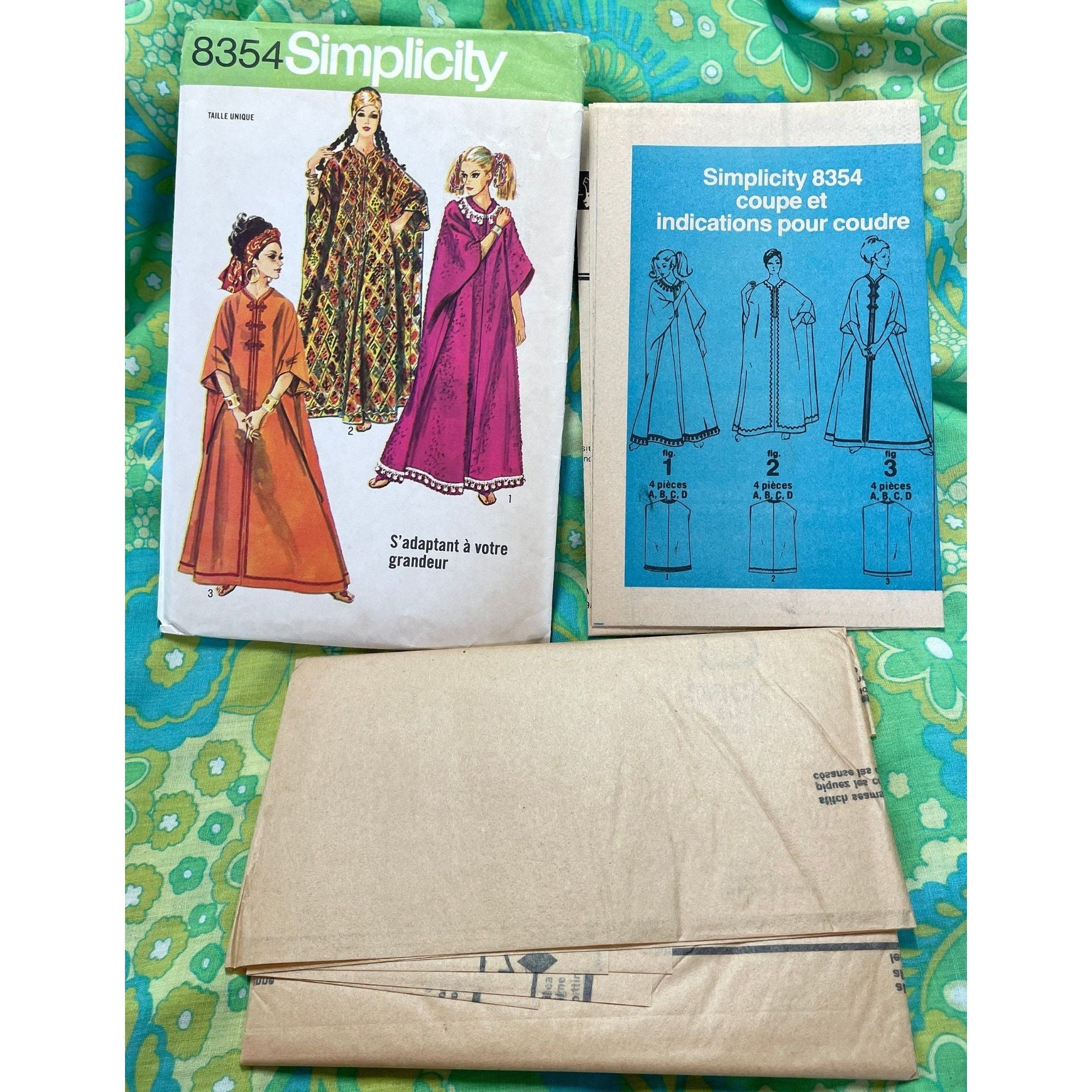 70s Vintage Sewing Pattern Simplicity No 8354 Caftan Rajah - Etsy