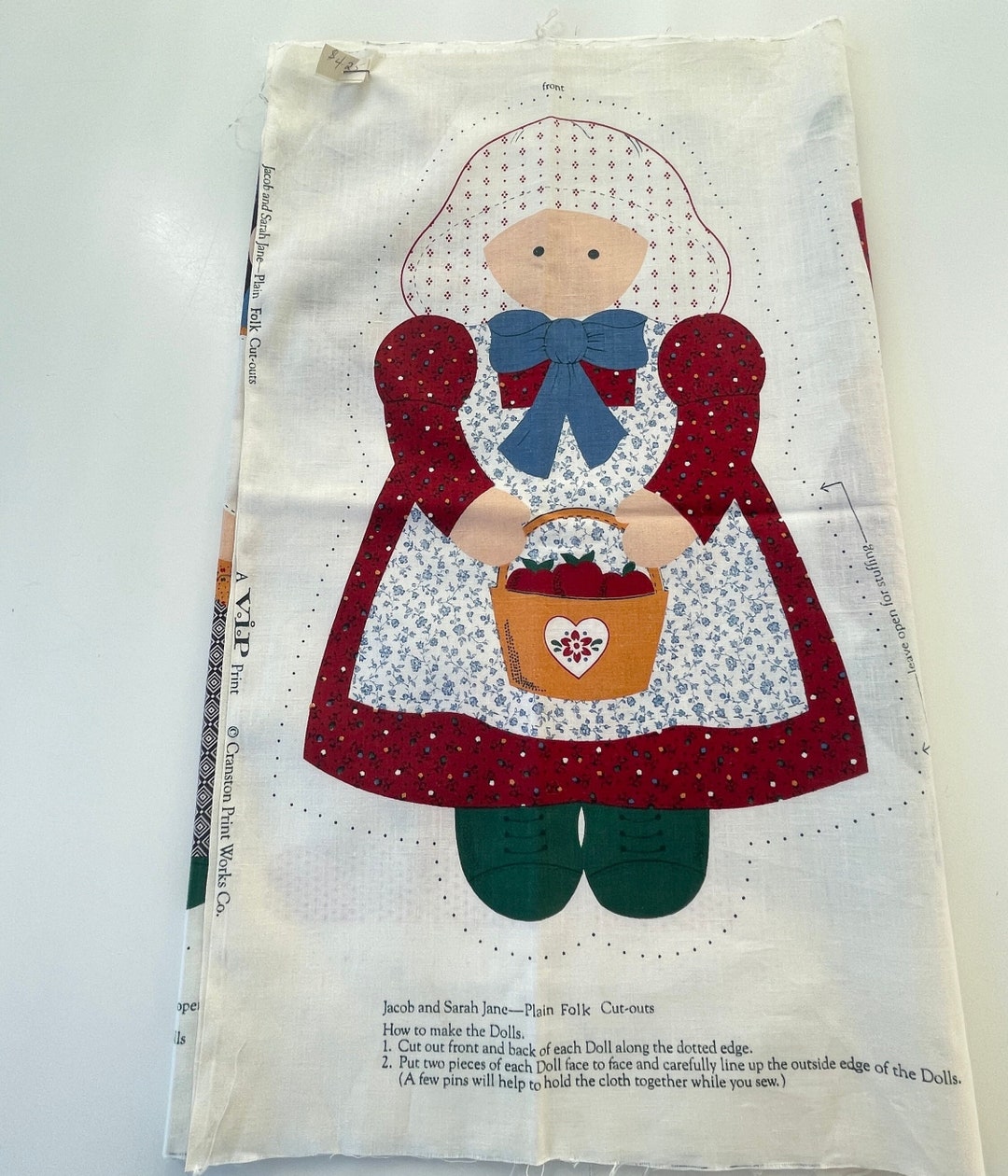 Stuffed Dolls Fabric Panel Do It Yourself Dolls Jacob and - Etsy