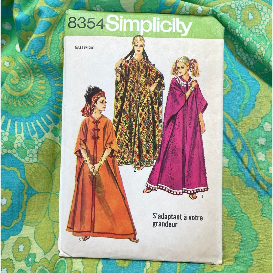 70s Vintage Sewing Pattern Simplicity No 8354 Caftan Rajah - Etsy