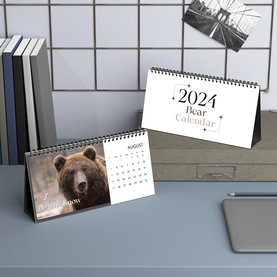 2024 Bear Desktop Calendar Desktop Decor 2024 Calendars Bear Gifts ...