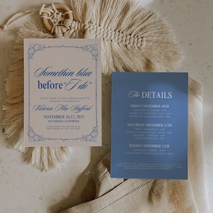 Something Blue Bachelorette Party Invitation Template, Blue Before I Do ...