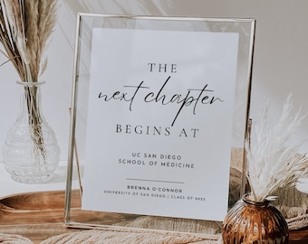 The Next Chapter Starts at Sign Template, Editable Graduation Table ...