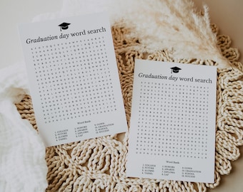 Graduation Word Search, Printable Graduation Party Game, Fun High ...