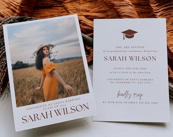 Modern Graduation Ceremony Invitation Card Template - Etsy
