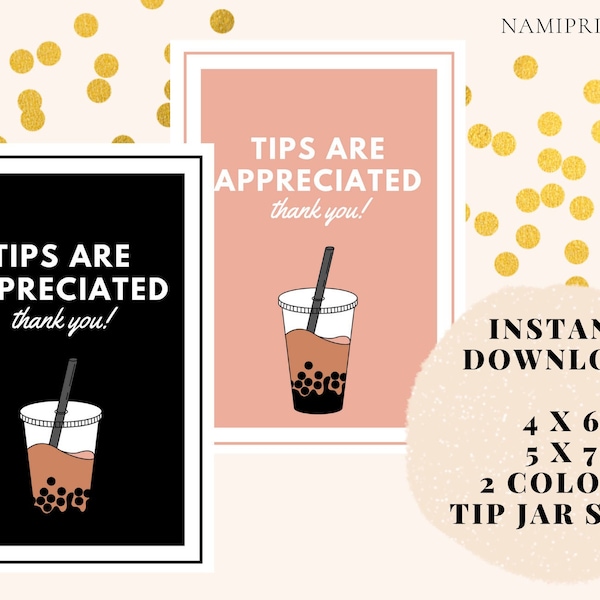 Tips Appreciated Sign - Etsy