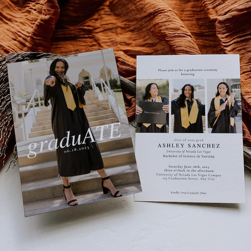 Graduation Invitation Front and Back - Etsy