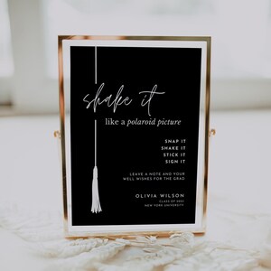 Photo Guest Book Sign, Graduation Photo Guestbook Sign, Polaroid Photo ...