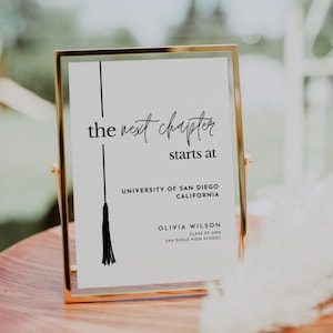 The Next Chapter Begins at Sign Template, Editable Graduation Table ...