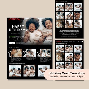 Fun Family Photo Christmas New Years Card Template, Holiday Year in ...