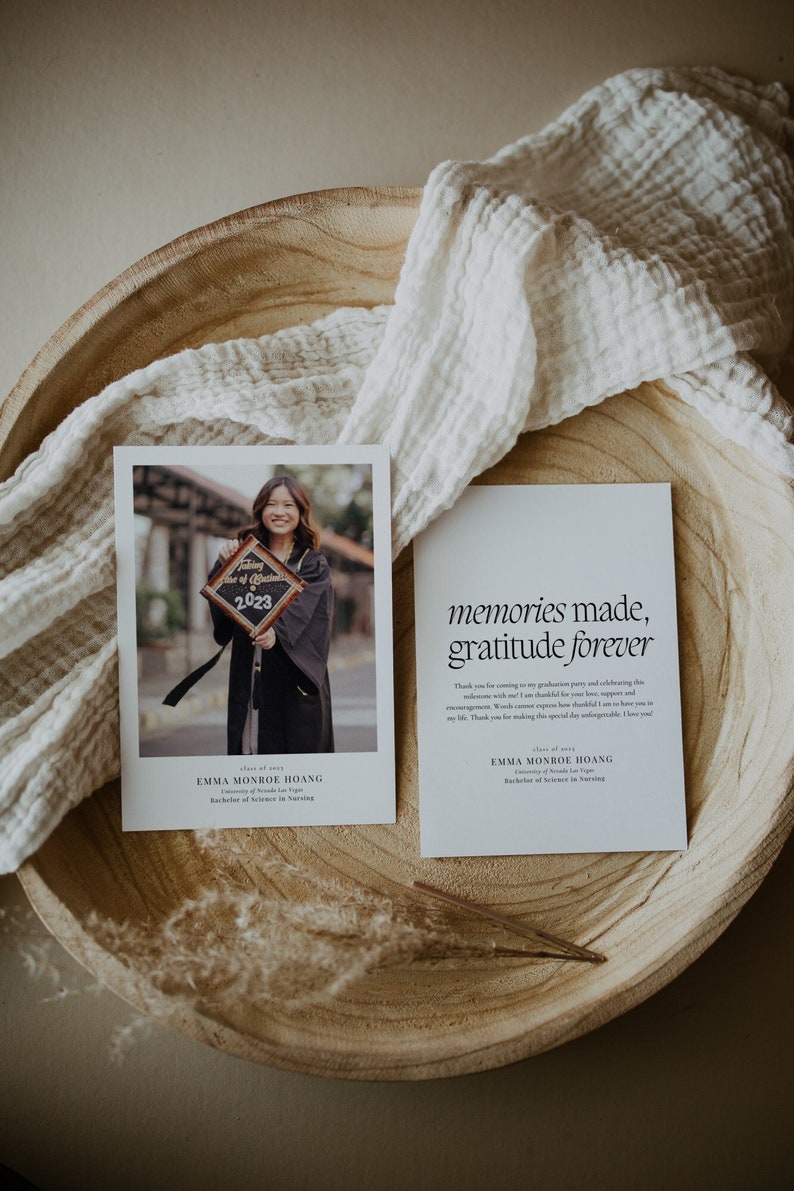 Minimalist Graduation Thank You Card Boho Graduation Thank - Etsy