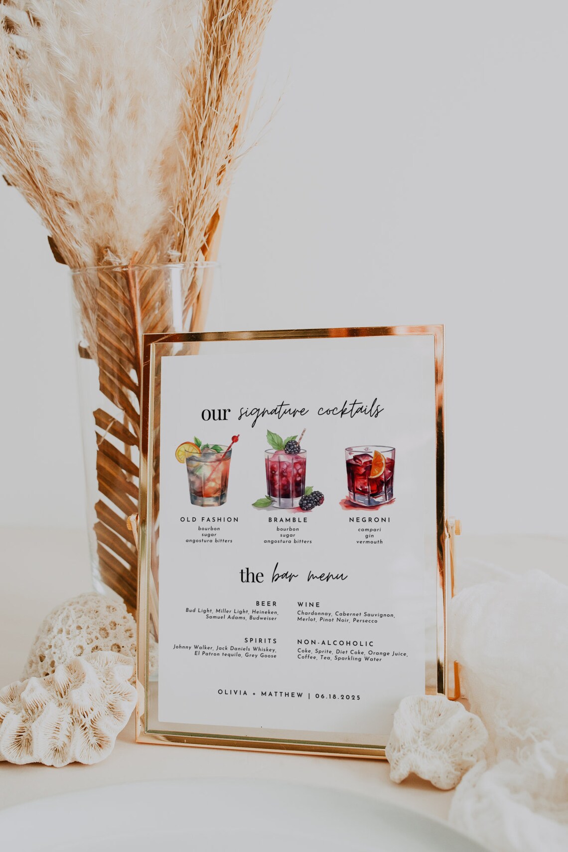Signature Cocktail Menu Sign Wedding Signature Drinks Bar - Etsy