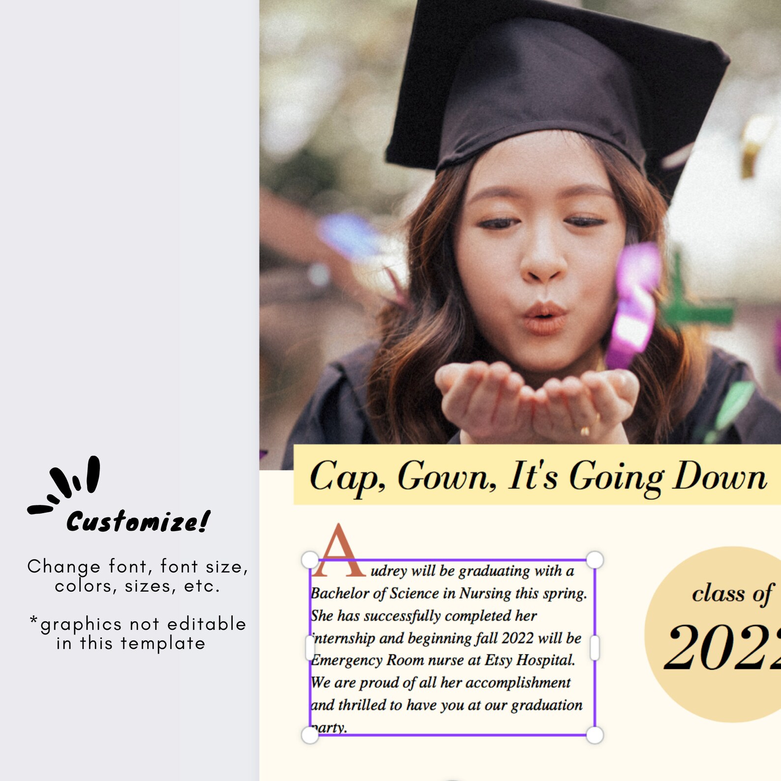 Magazine Cover Graduation Ceremony Invitation Card Template - Etsy