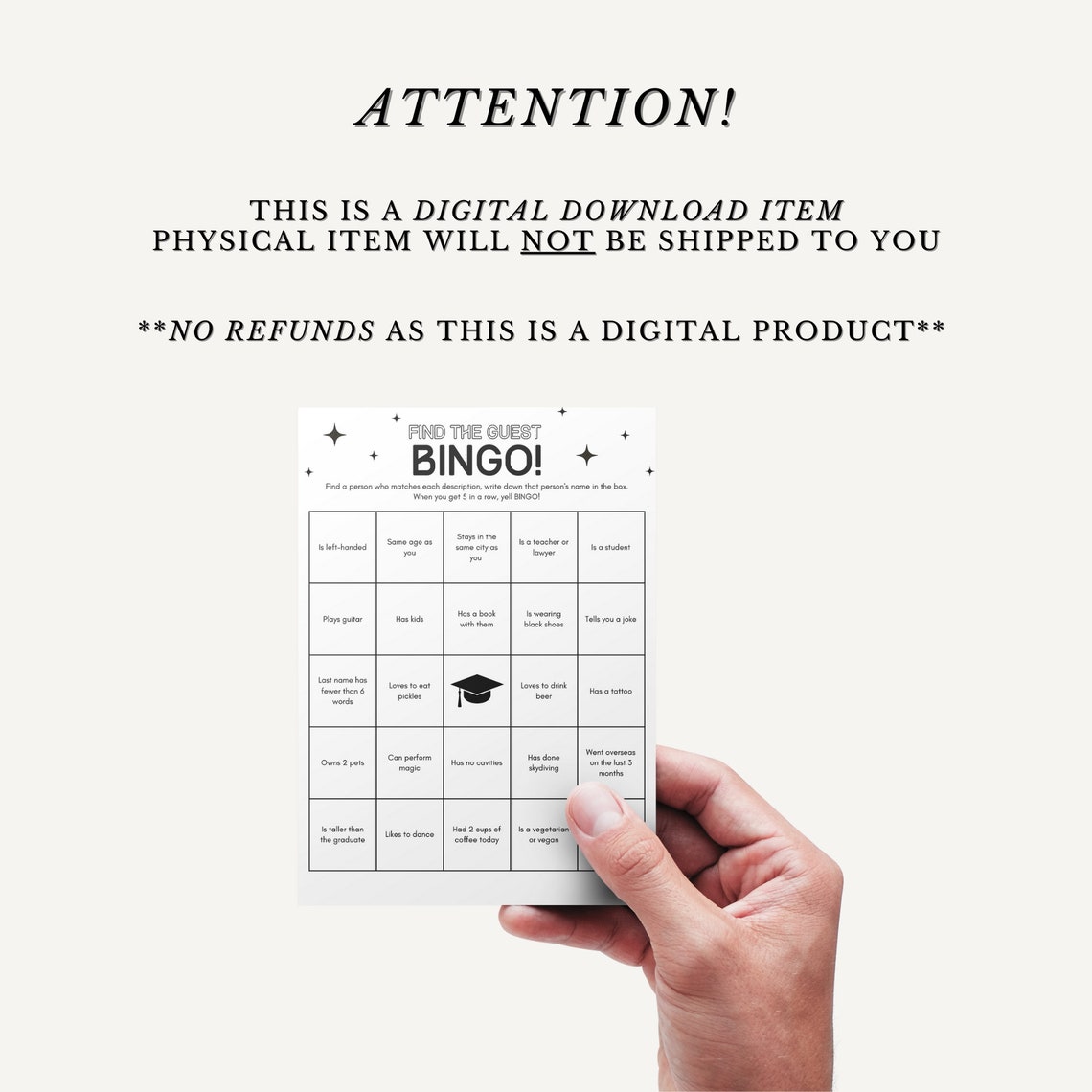 Retro Graduation Party Game Find the Guest Bingo Game Modern - Etsy