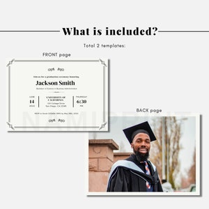 Modern Graduation Party Invitation Card, Editable Graduation Photo Card ...
